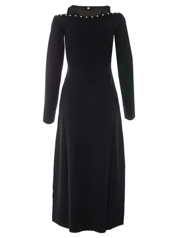 Liu Jo Rhinestone-embellished Cold-shoulder Dress - Black