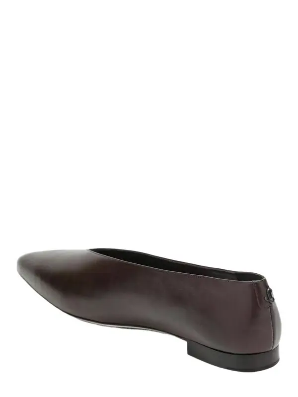 JIMMY CHOO Leather Pointed Toe Flats - Brown