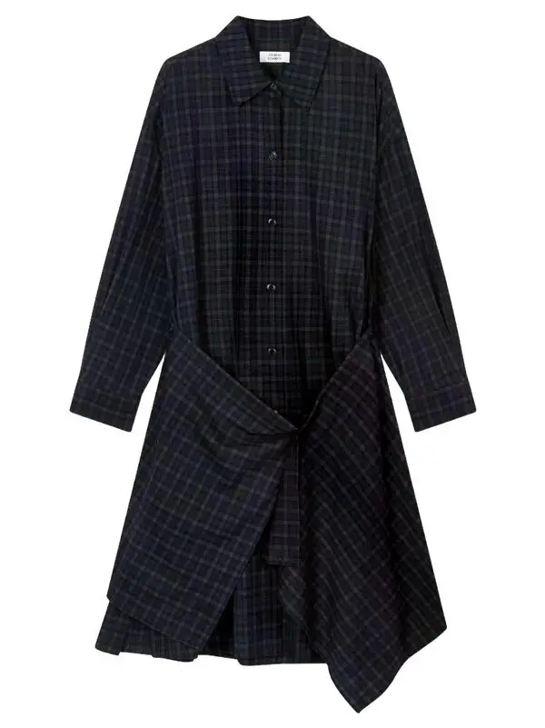 STUDIO TOMBOY Check-pattern Wrap Dress - Blue