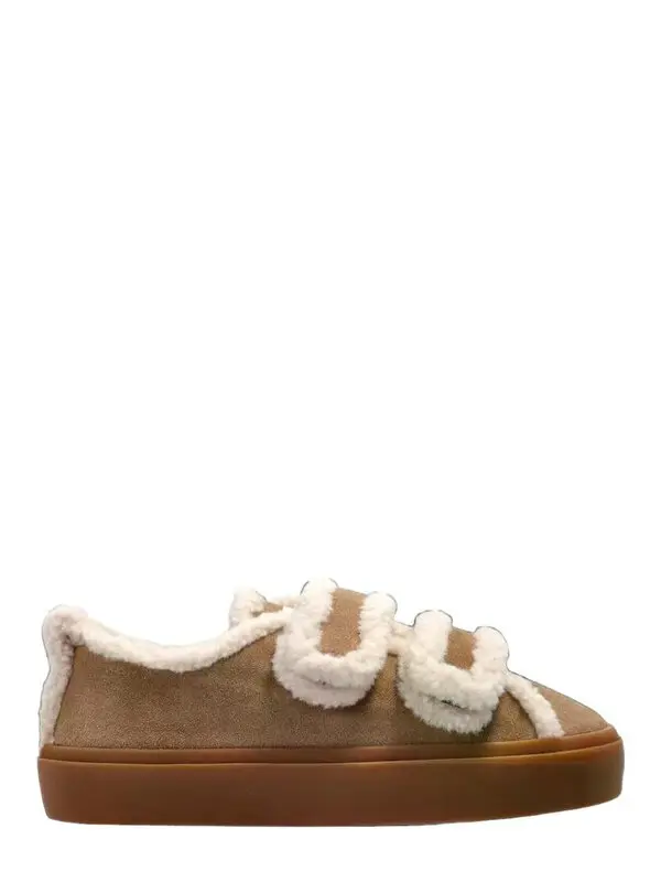Inuikii Shearling Low Touch-strap Sneakers - Brown