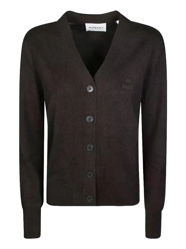 Isabel Marant Étoile Logo-embroidered V-neck Cardigan - Brown