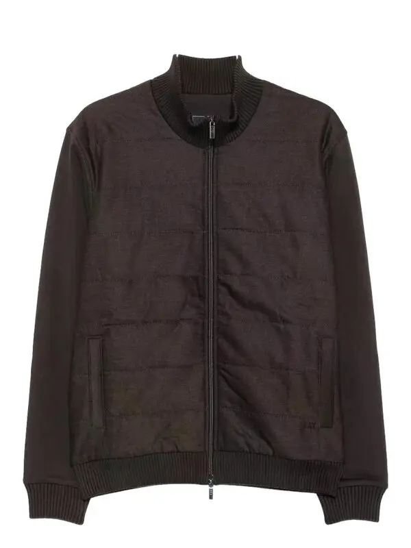 FAY Quilted Zip-up Jacket - Brown