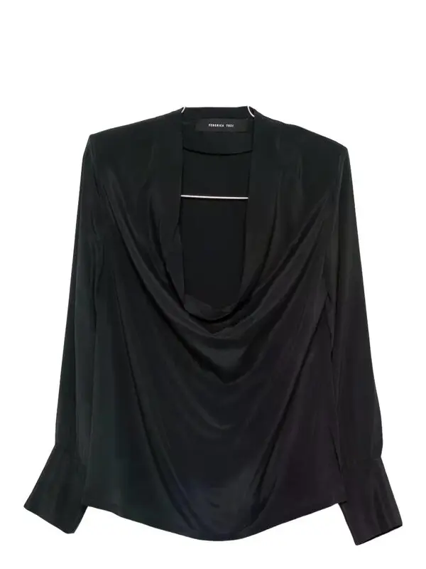Federica Tosi Long-sleeve Draped Top - Grey