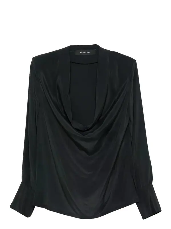 Federica Tosi Long-sleeve Draped Top - Grey
