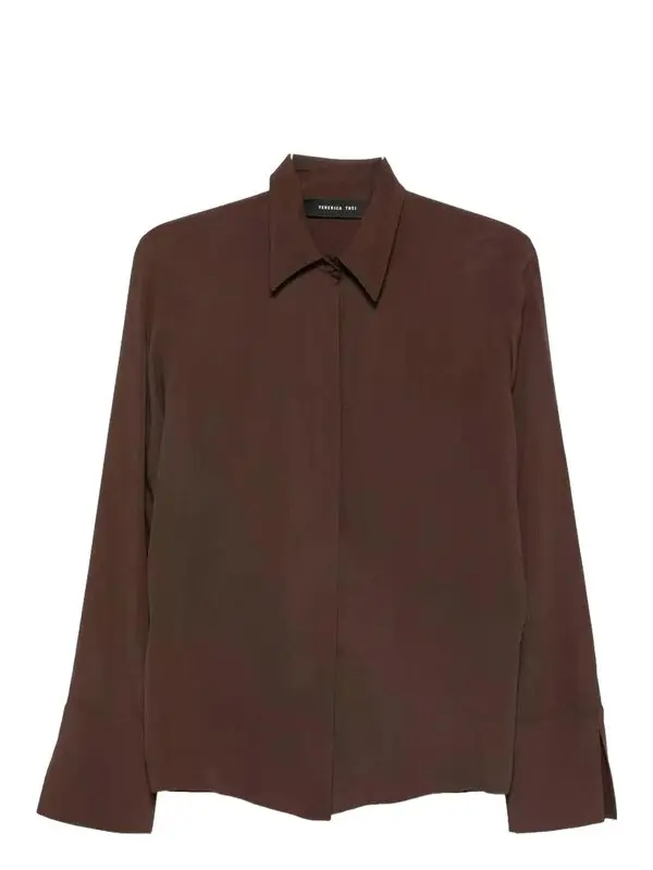 Federica Tosi Pointed-collar Buttoned Shirt - Brown