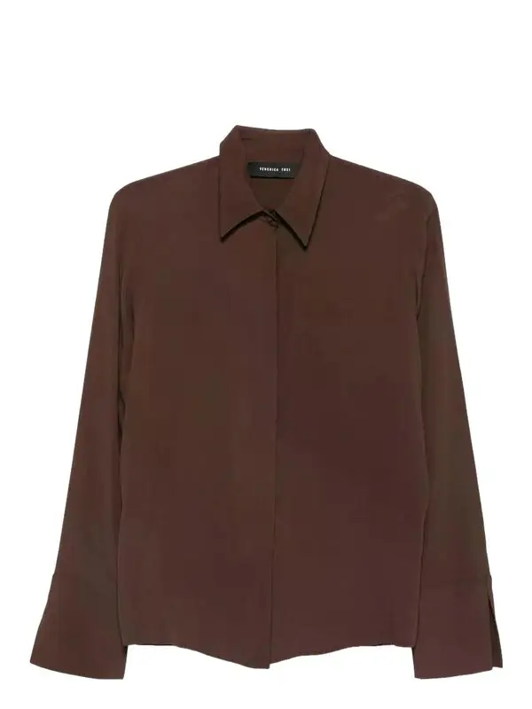 Federica Tosi Pointed-collar Buttoned Shirt - Brown