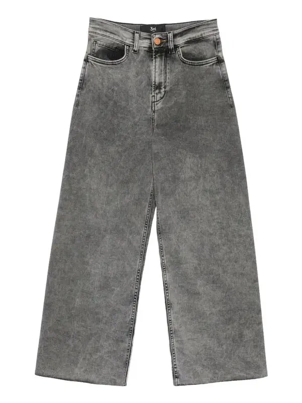 3x1 Faded Raw-cut Jeans - Grey