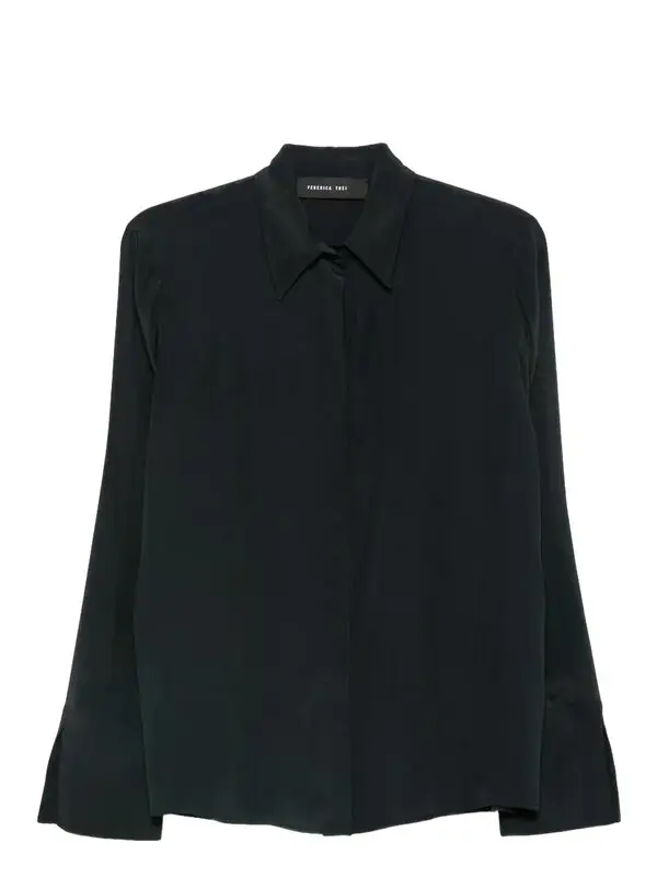 Federica Tosi Satin Finish Long-sleeve Shirt - Grey