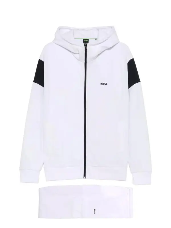 BOSS Logo-print Colour-block Tracksuit - White