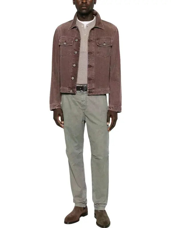 Brunello Cucinelli Henley-neck Waffle-knit Sweater - Grey