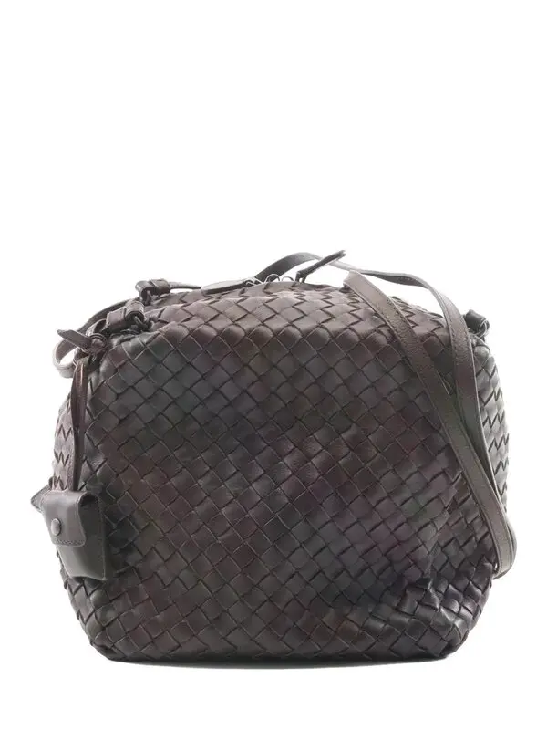 Bottega Veneta Nappa Intrecciato Cube Crossbody Bag - Brown