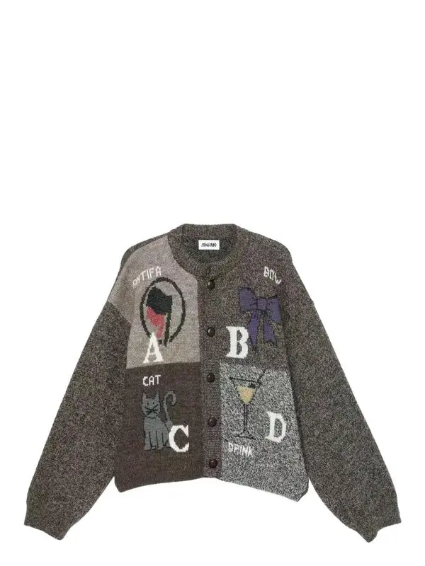 MAGLIANO Patchwork Intarsia-knit Cardigan - Brown