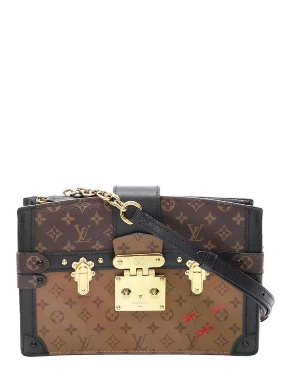 LOUIS VUITTON Monogram Reverse Trunk Clutch Crossbody Bag - Brown