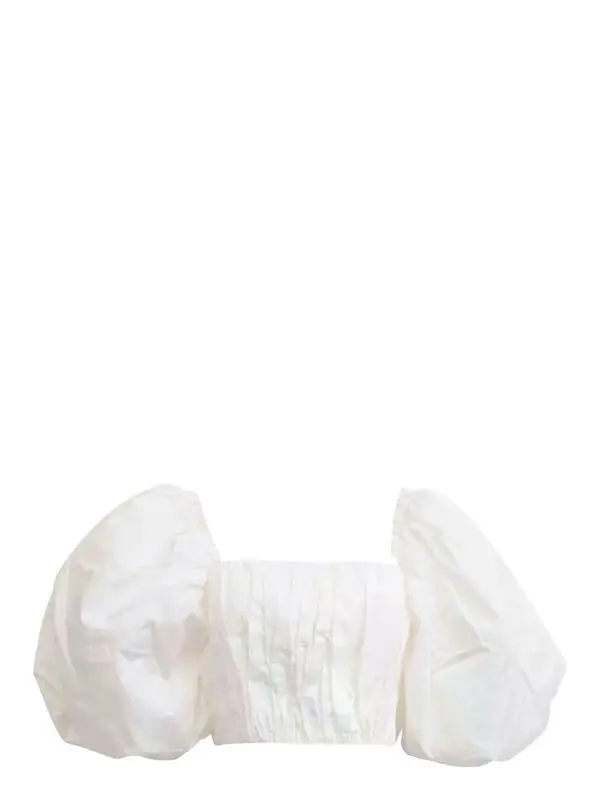 Aje Puff-sleeve Cropped Top - Neutrals