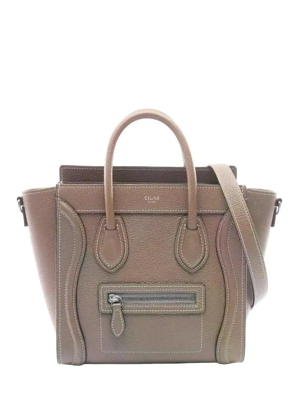 Celine Nano Leather Luggage Tote Satchel - Brown