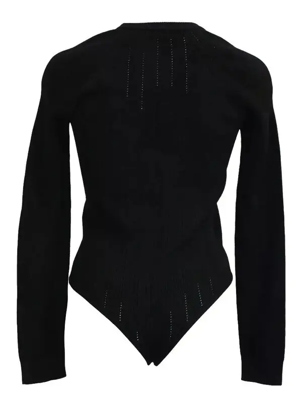 Balmain 2020s Ribbed Scoop-neck Bodysuit - Black