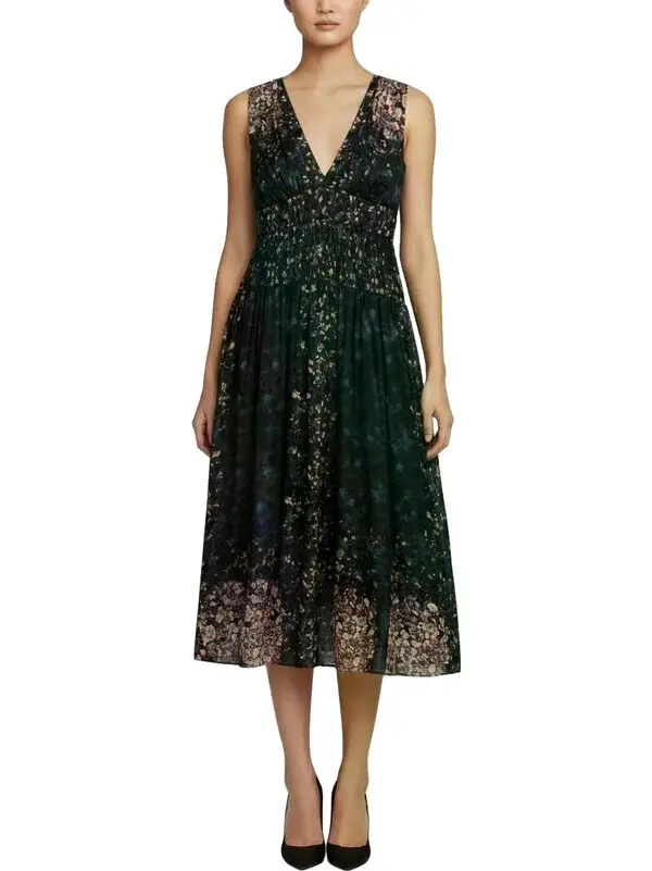 Ulla Johnson Sylvie Floral-print Midi Dress - Black