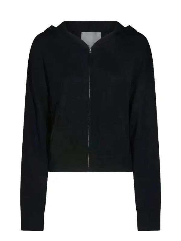 ALLUDE Zip-up Hooded Knit Top - Blue
