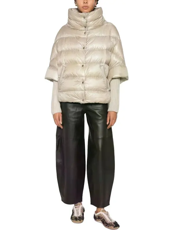 Herno Quilted High-neck Coat - Neutrals