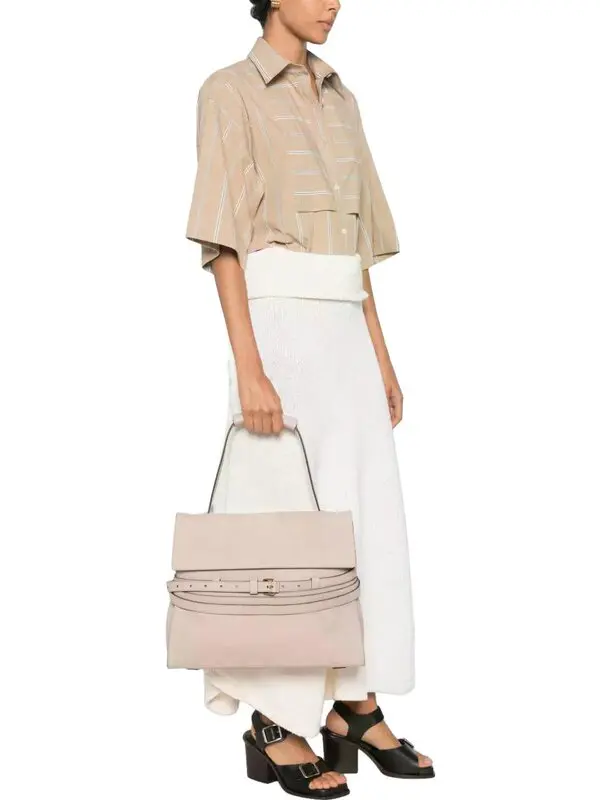 Moschino Belt-detail Leather Shoulder Bag - Neutrals