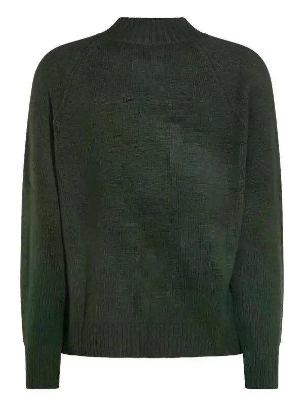 ALLUDE Ribbed-knit Raglan-sleeve Cashmere Sweater - Green