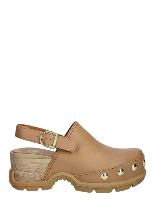Sorel Studded Slingback Mules - Brown