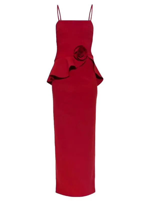 ROTATE BY BIRGER CHRISTENSEN Long Flower Strapless Maxi Dress - Red