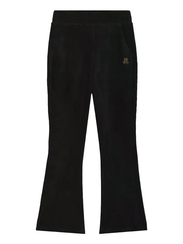 Izzue Corduroy-effect Flared Trousers - Black