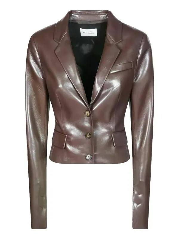 Andamane Zefira Faux-leather Blazer - Brown
