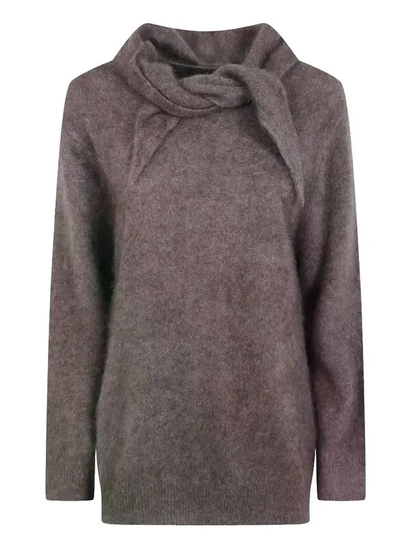 P.a.r.o.s.h Tie-neck Sweater - Brown