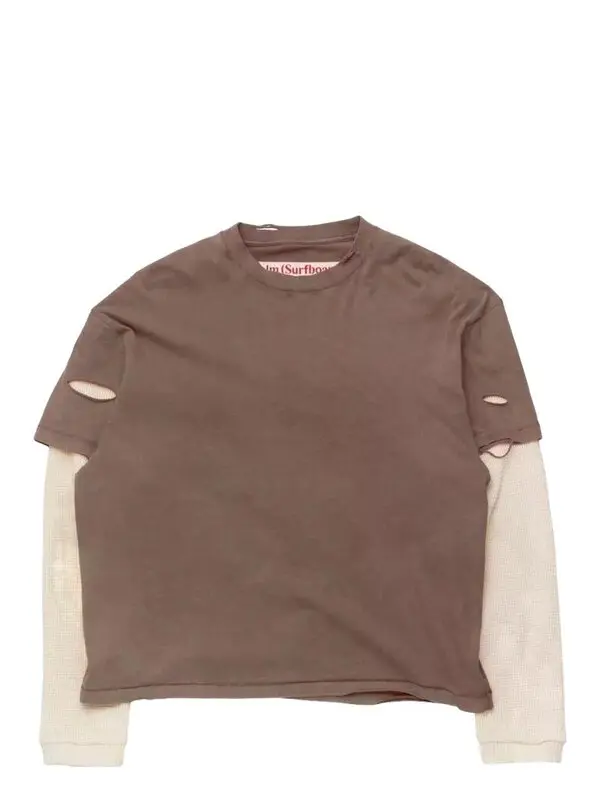 STOCKHOLM SURFBOARD CLUB Layered Distressed T-shirt - Brown