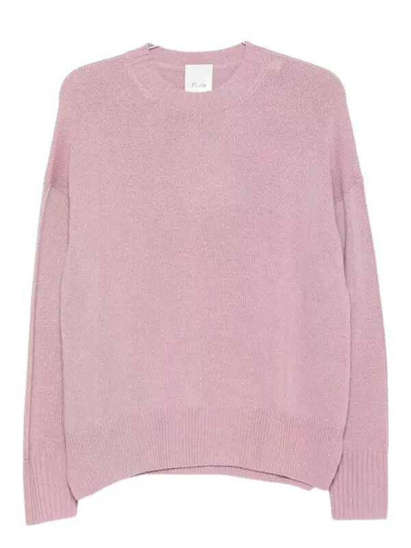 ALLUDE Ribbed-knit Crew-neck Sweater - Pink