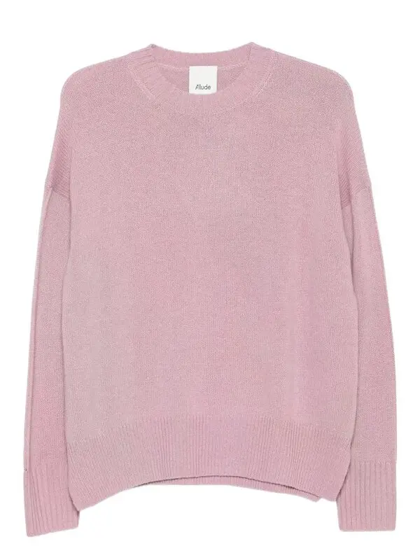 ALLUDE Ribbed-knit Crew-neck Sweater - Pink