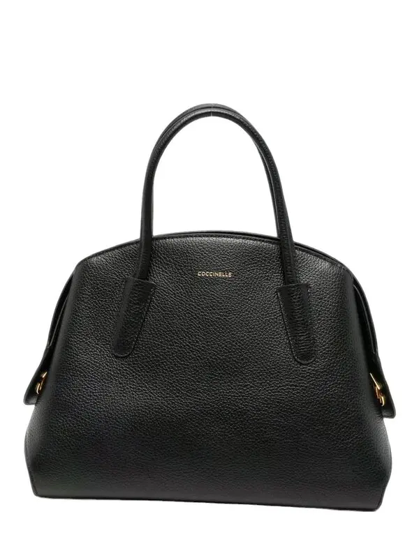 COCCINELLE Grained Leather Tote Bag - Black