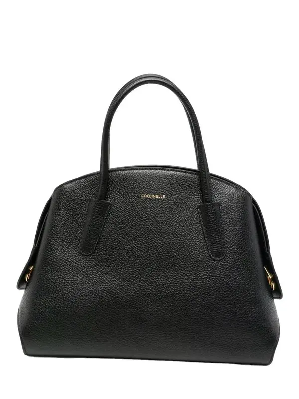 COCCINELLE Grained Leather Shoulder Bag - Black