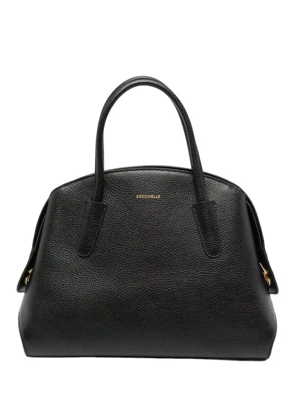 COCCINELLE Grained Leather Shoulder Bag - Black