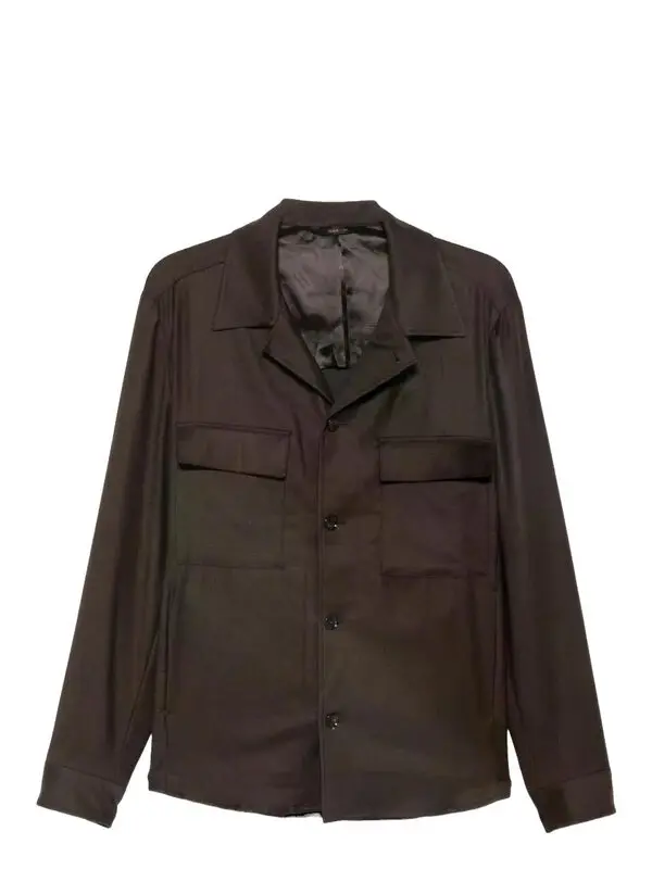 BRIGLIA 1949 John Button-up Pocket-detail Shirt Jacket - Brown