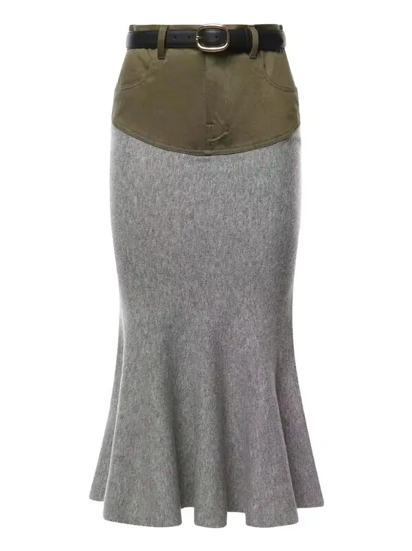 SELF-PORTRAIT Midi Skirt - Grey