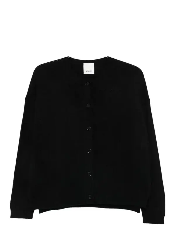 ALLUDE Button-up Cardigan - Black