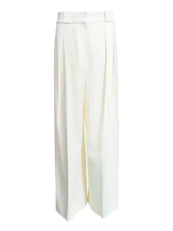 Khaite Pleated Wide-leg Trousers - White