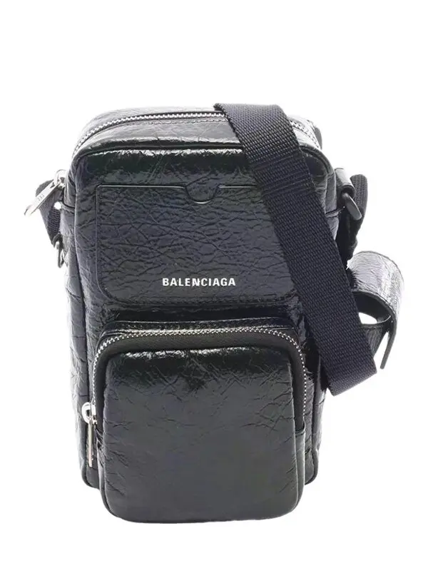 Balenciaga Lambskin Superbusy Vertical Crossbody Bag - Black