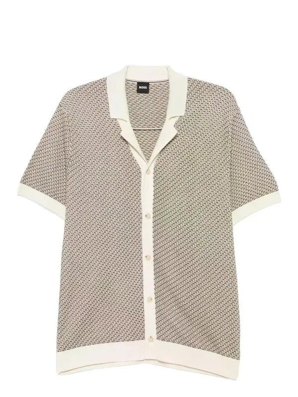 BOSS Geometric-pattern Cardigan - Neutrals