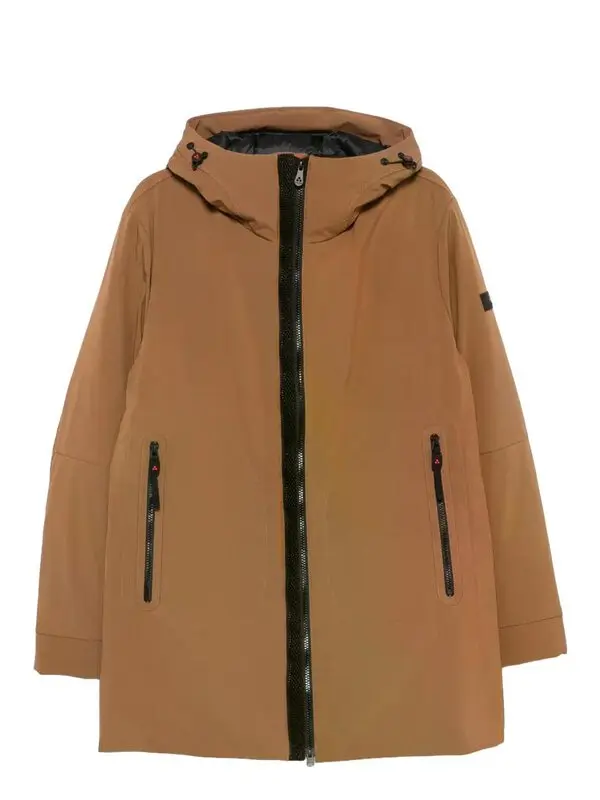 Peuterey Hooded Zip-up Coat - Brown