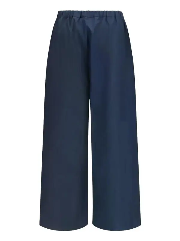 Max Mara Cotton Drawstring Wide-leg Trousers - Blue