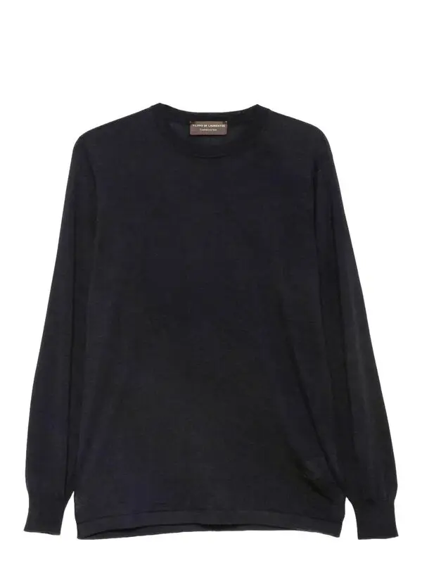 FILIPPO DE LAURENTIIS Long-sleeve Crew-neck T-shirt - Blue
