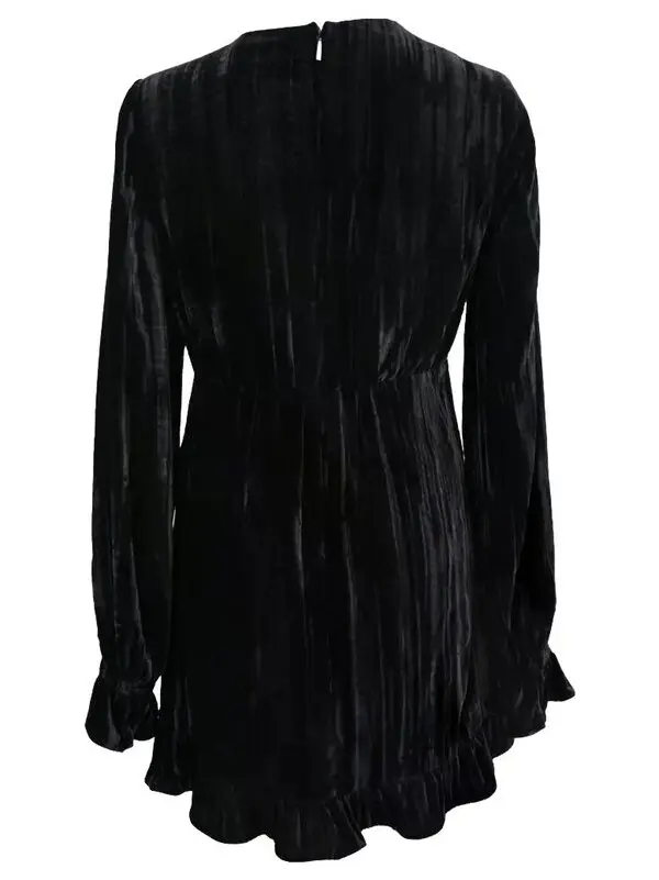 Saint Laurent V-neck Velvet Dress - Black