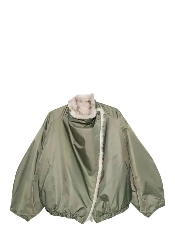 THE FRANKIE SHOP Faux-fur-trim Reversible Jacket - Green