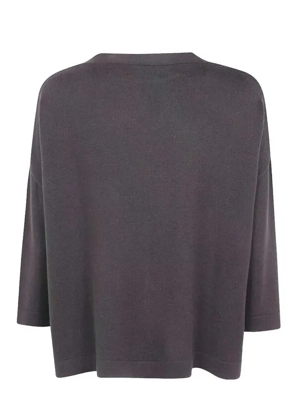 MA'RY'YA Fine-knit Boat-neck Sweater - Brown