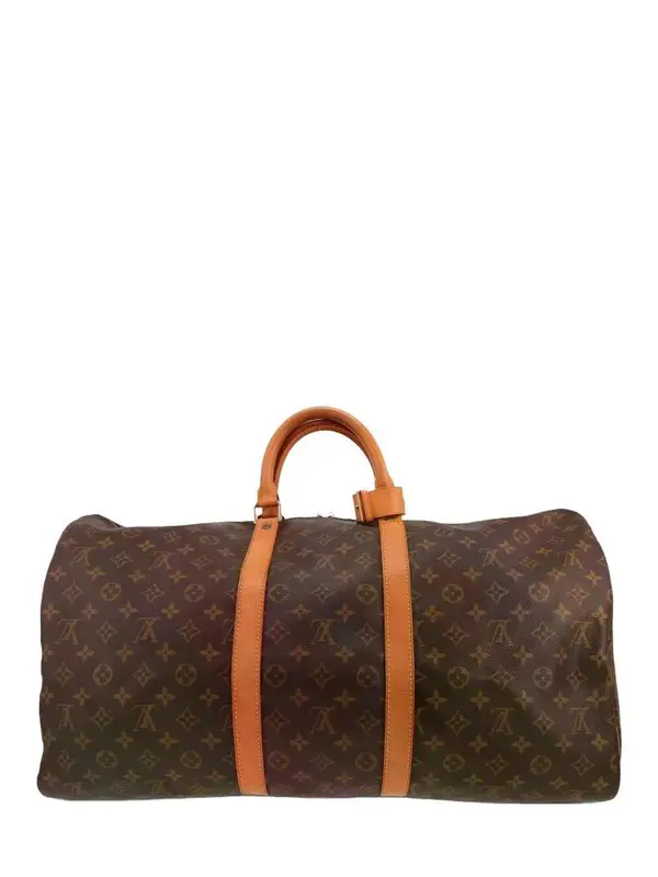 LOUIS VUITTON Monogram 55 Keepall Duffle Bag - Brown