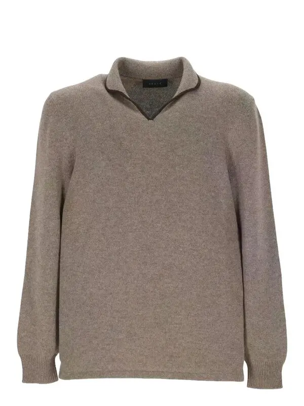 Sease Ellen Pull 2.0 Contrast-trim Fine-knit Top - Brown